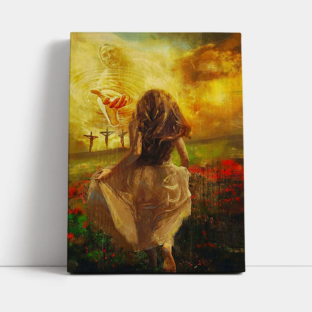 Jesus In Heaven Canvas Wall Art - The Girl Running To JesusChristian W ...