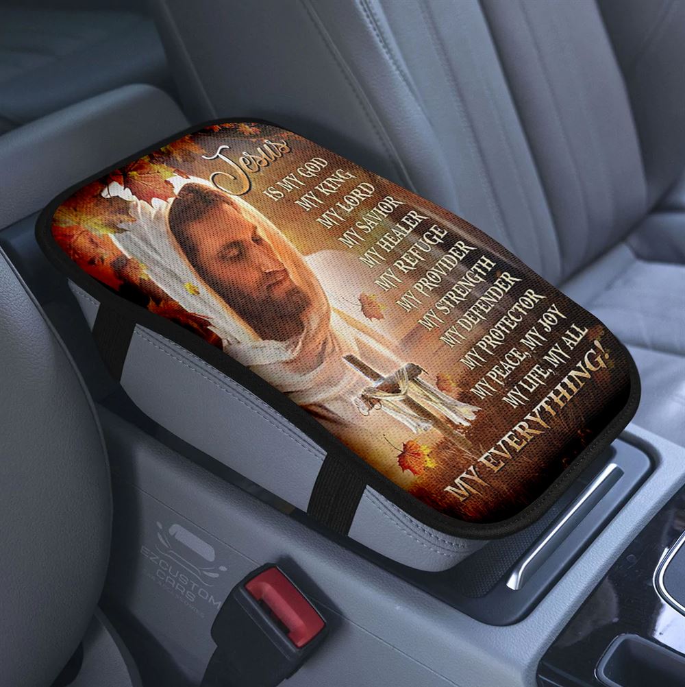 Jesus Is My Everything Car Center Console Cover, Crown Of Thorn Jesus ...