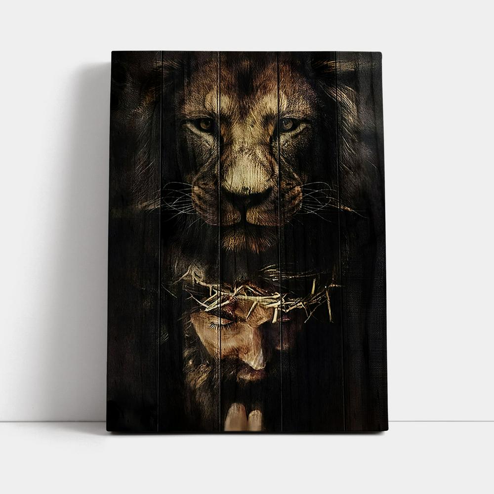 Jesus Is Praying Lion Canvas Prints - Lion Canvas Art - Christian Insp ...