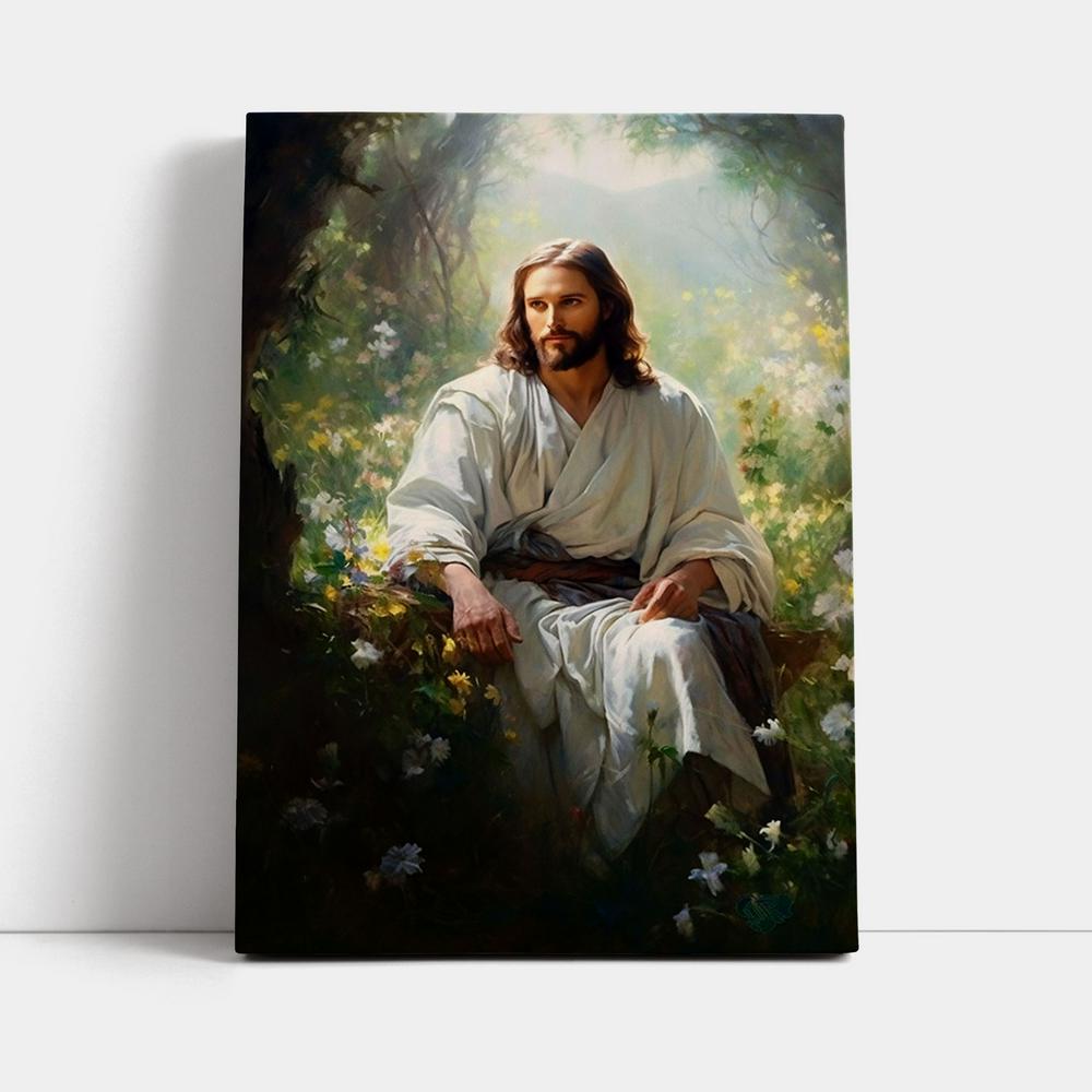 Jesus Sitting Down In The Forest Canvas Prints - Jesus Canvas Art - Je ...