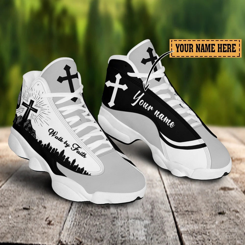 Jesus Walk By Faith Black Mountain Custom Name Jd13 Shoe, Jesus Christ ...