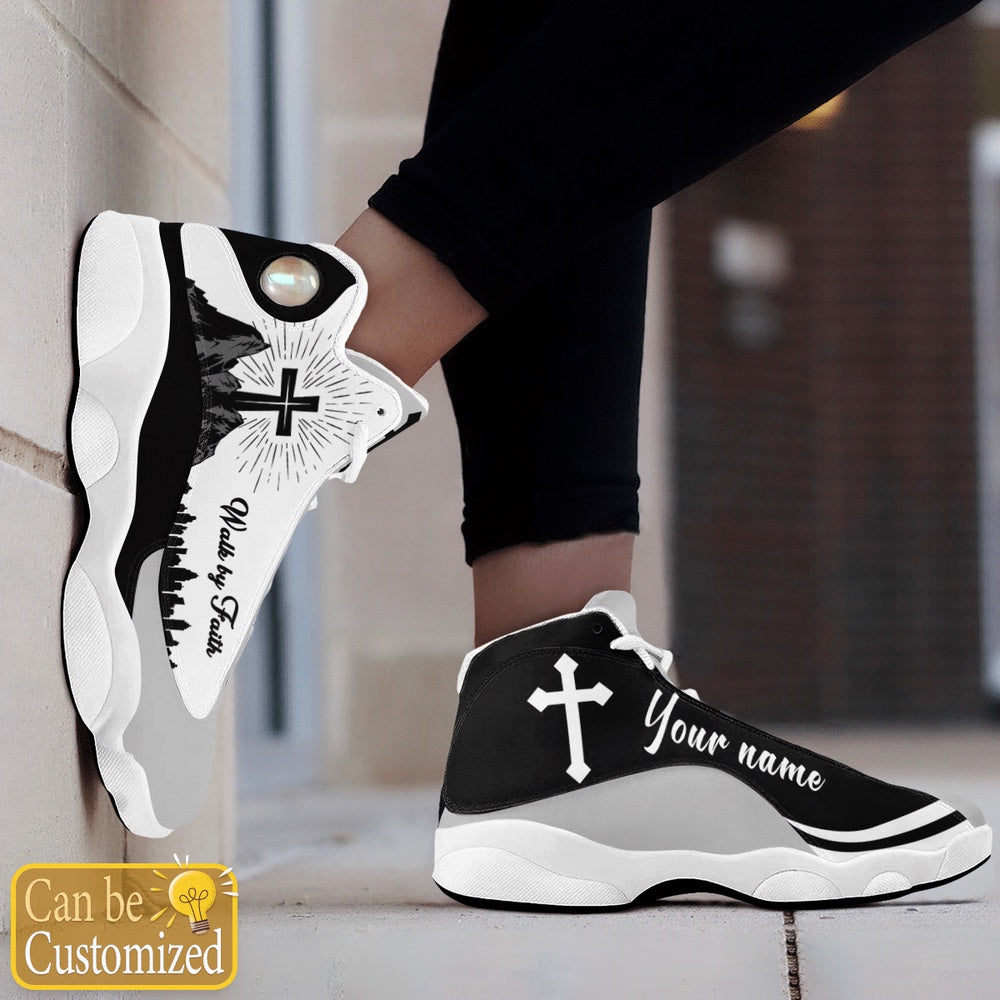 Jesus Walk By Faith Black Mountain Custom Name Jd13 Shoe, Jesus Christ ...