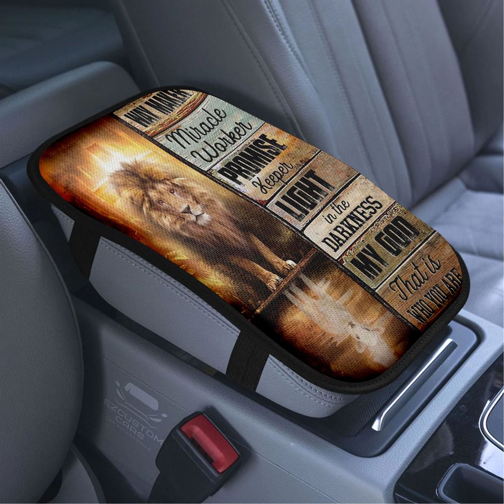 Jesus Way Maker Lion Of Judah Car Armrest Seat Cover, Bible Verse Car ...