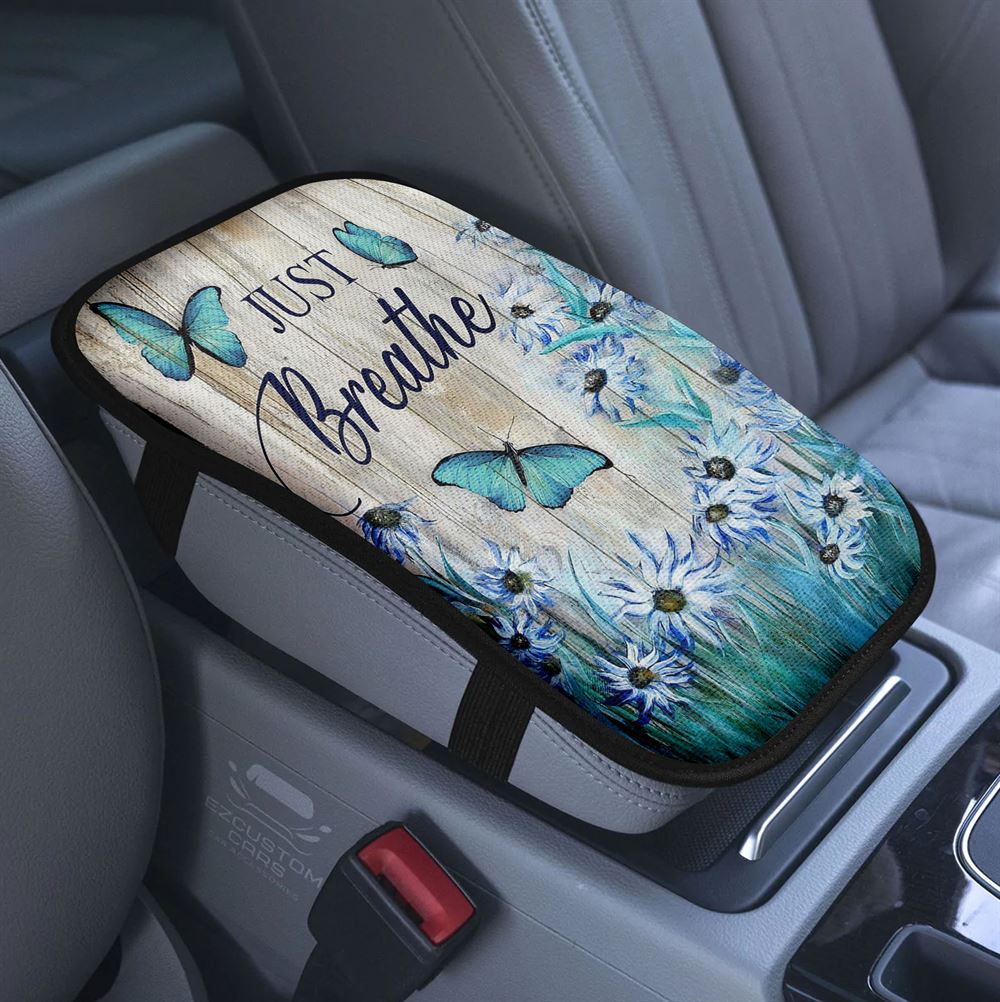 Just Breathe Brilliant Flower Hummingbird Car Center Console Cover, Ch ...