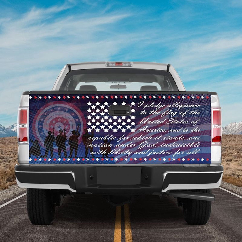Military Car Wrap, American Veteran Tailgate Wrap American Flag Tailga ...