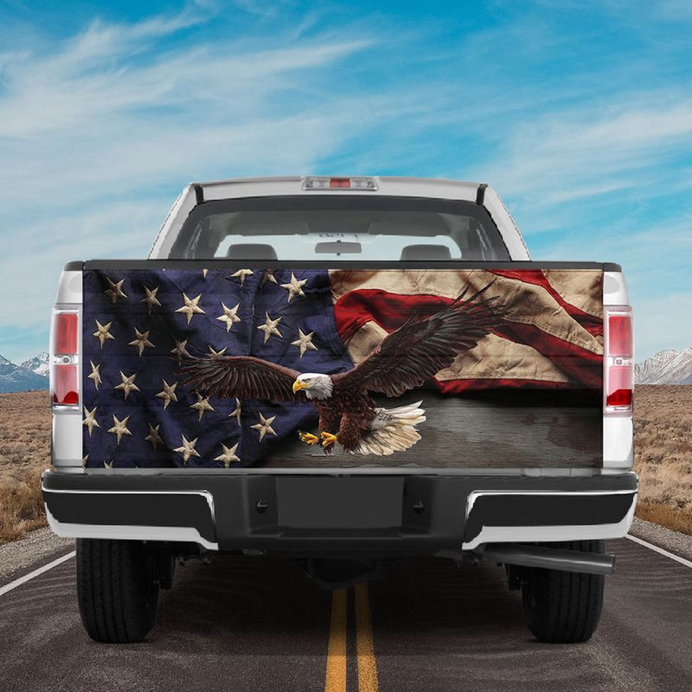 Military Car Wrap, Eagle American Tailgate Wrap American Old Flag Tail ...