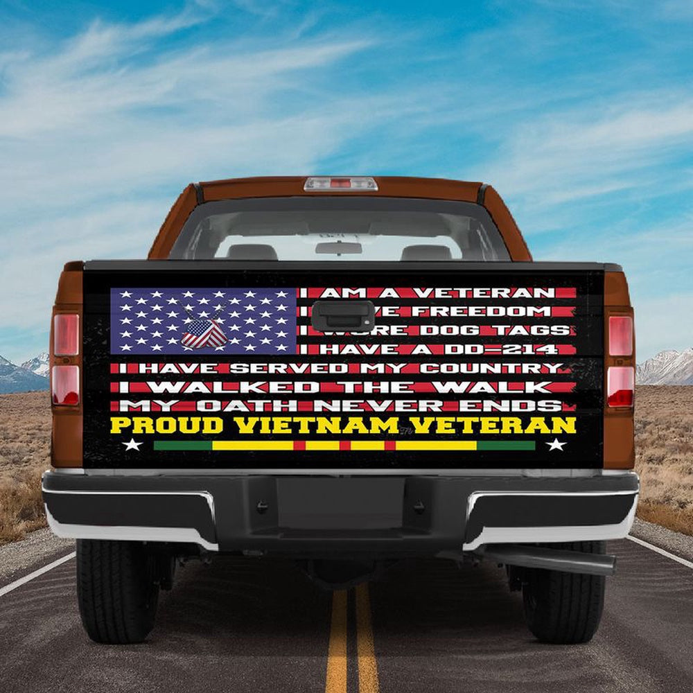 Military Car Wrap, Proud Vietnam Veteran Truck Tailgate Wrap I Am A Ve ...