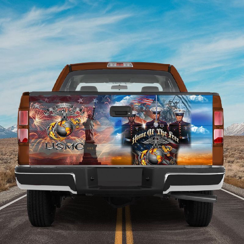 Military Car Wrap, Truck Decals Home Of The Free Truck Tailgate Decal ...
