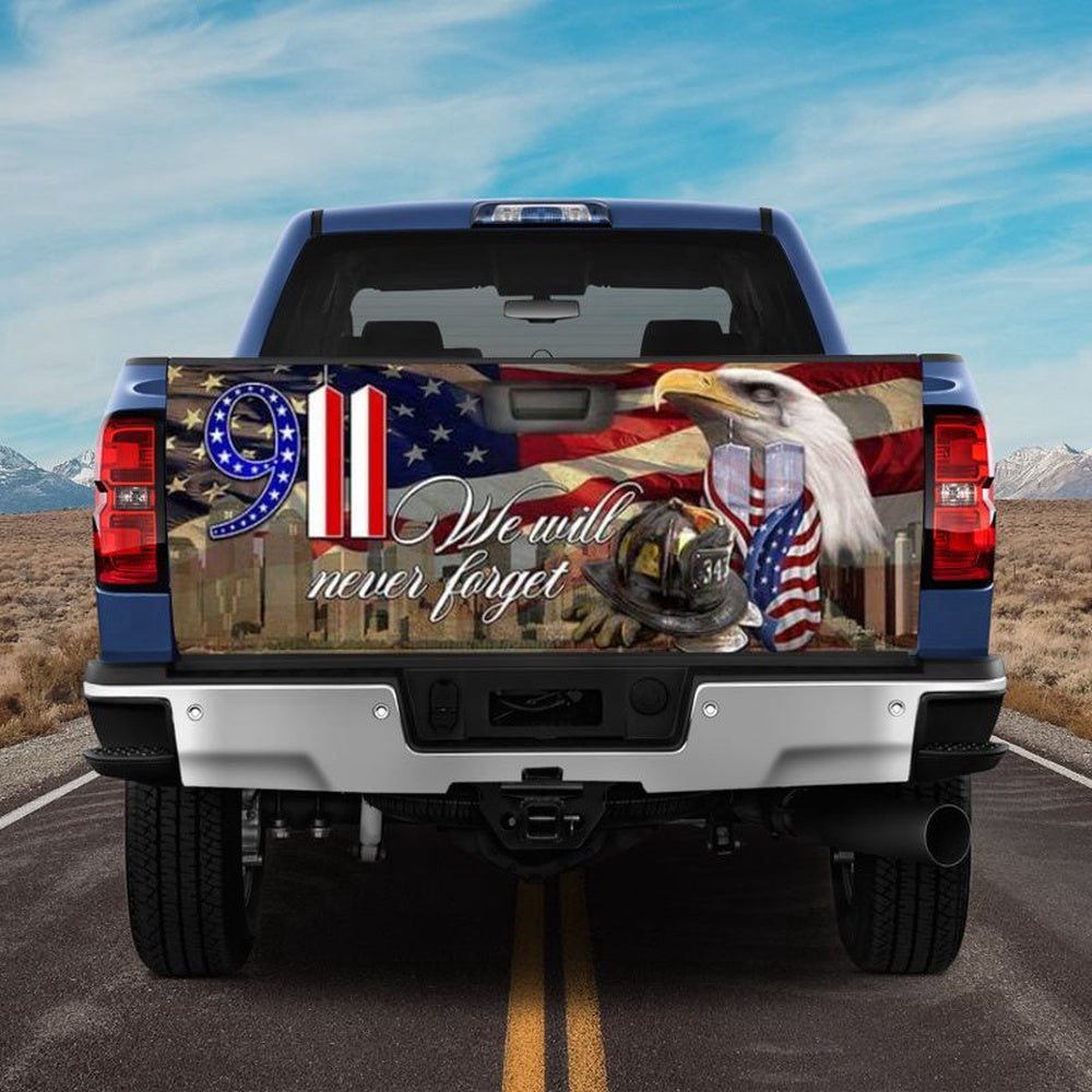 Military Car Wrap, We Will Never Forget Tailgate Sticker 911 United St ...
