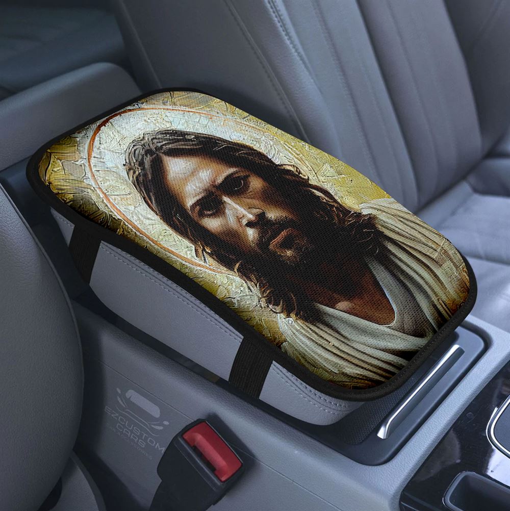 Portrait Of Jesus Christ Car Center Console Cover, Jesus Armrest Pad C ...
