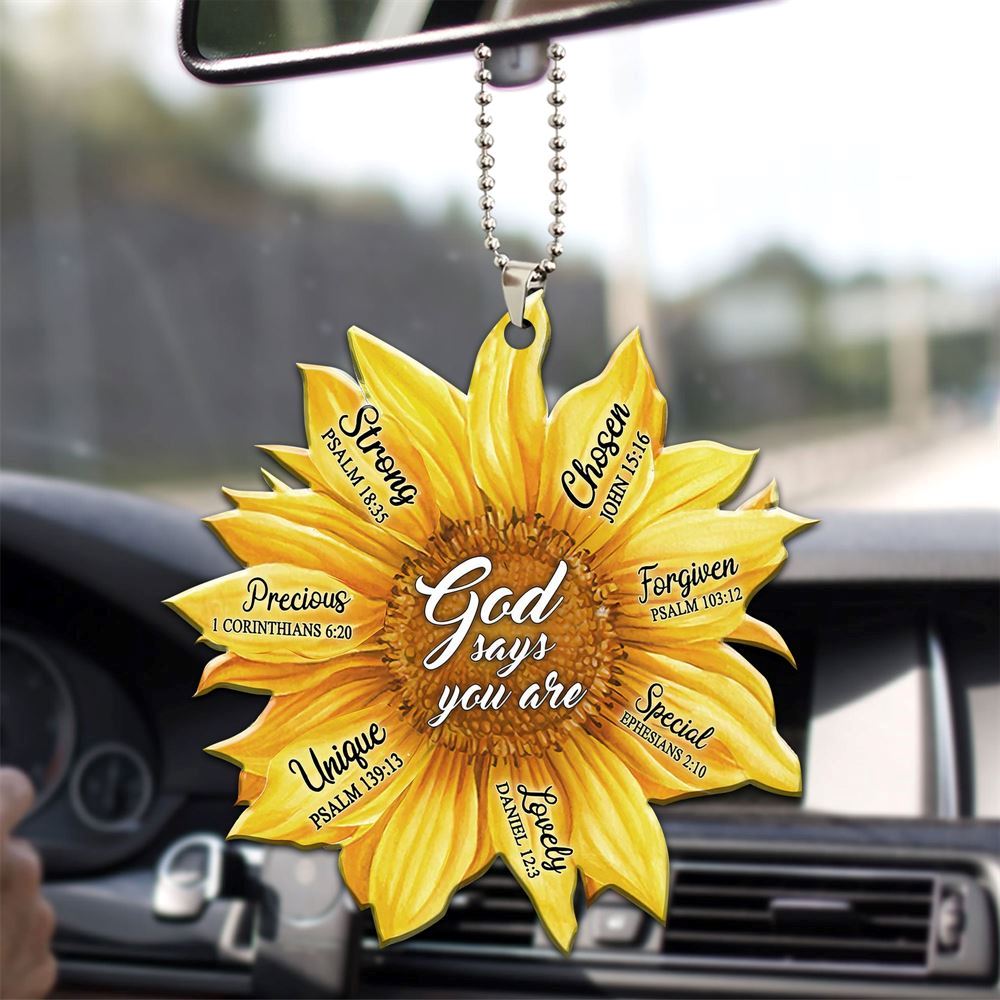 Sunflower God Says You Are Unique Lovely Chosen Christian Jesus Car Ch ...