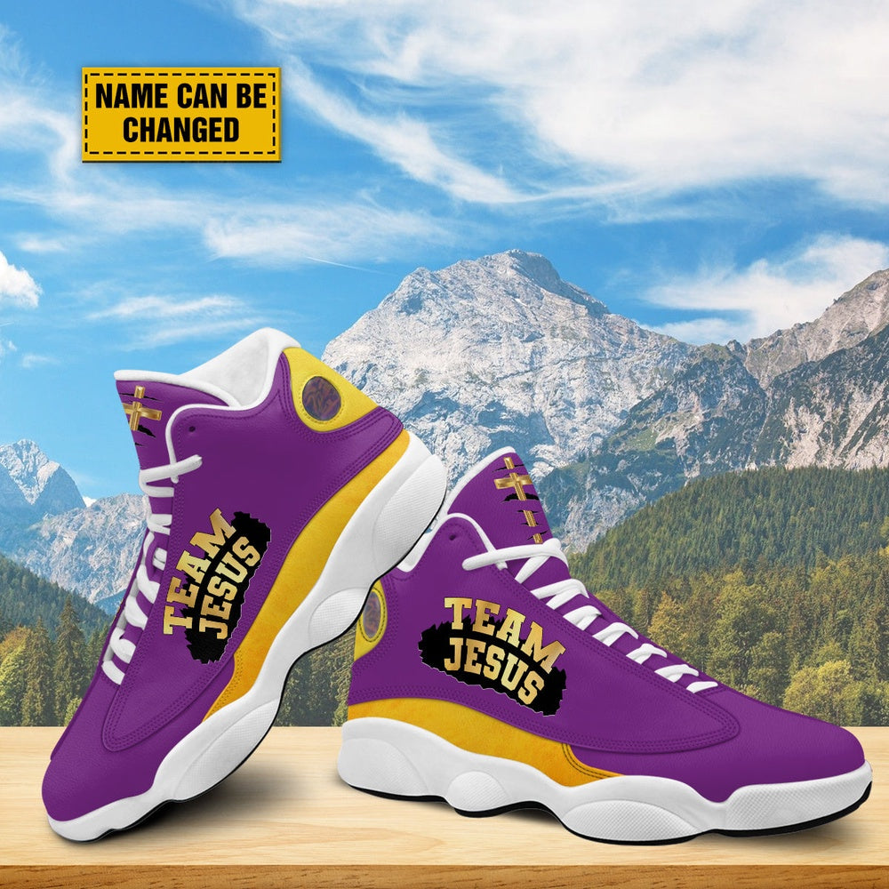 Team Jesus Customized Purple Jesus Basketball Shoes, Jesus Christ Shoe ...