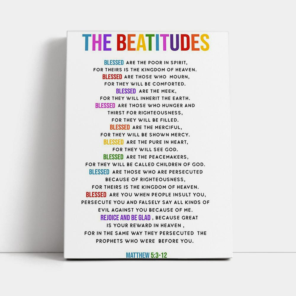 The Beatitudes Canvas Wall Art - Christian Canvas Wall Art Decor ...