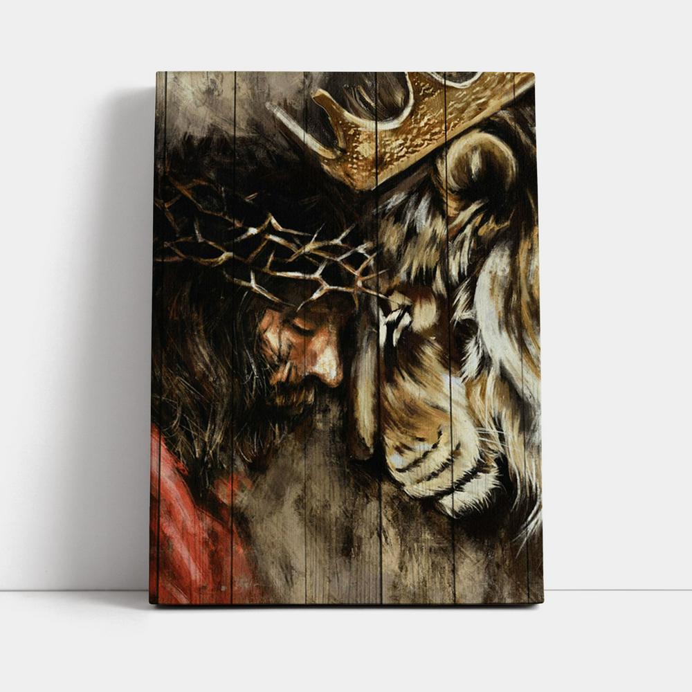 The Combination Of Jesus And Lion Canvas Prints - Jesus Christ Canvas ...