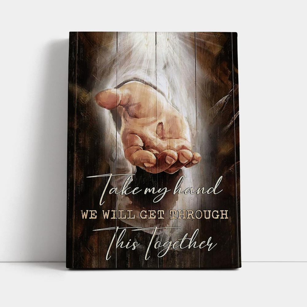 The Hand Of God Canvas - Jesus Take My Hand Canvas Art - Christian Art ...