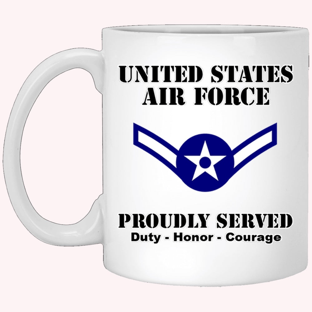 US Air Force E-2 Airman Amn E2 Ranks Enlisted Airman Ranks White Coffe ...