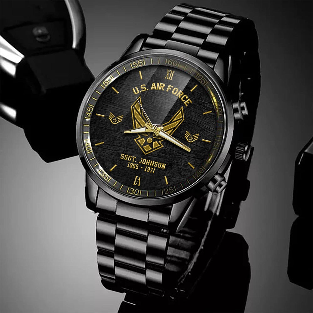 US Air Force Watch Personalized Your Name Rank And Year, Military Styl ...