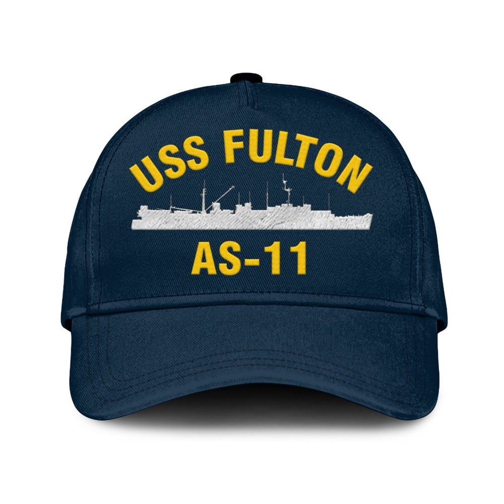 US Navy Ball Caps, Uss Fulton As-11 Classic Cap, Custom Embroidered Us ...