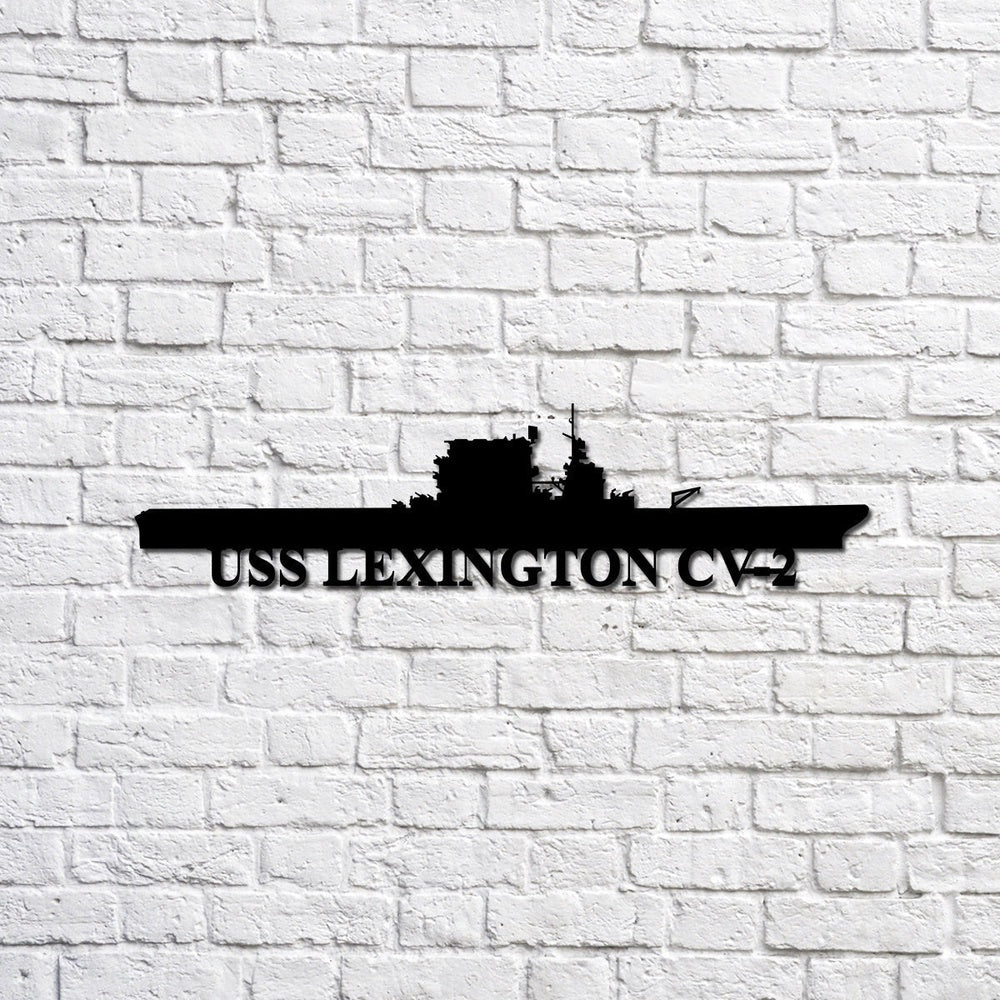 US Navy Metal Sign, USS Lexington CV2 Navy Ship Metal Sign, Memory Wal ...