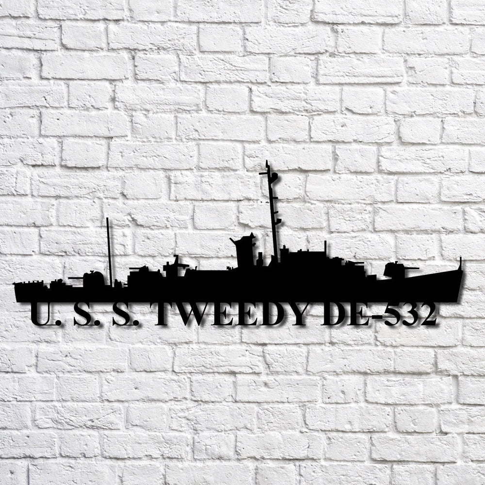 US Navy Metal Sign, USS Tweedy De532 Navy Ship Metal Art, Custom Us Na ...