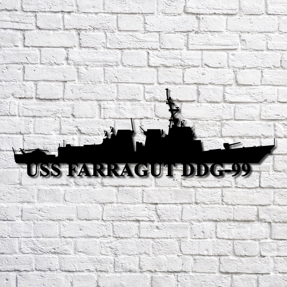 US Navy Metal Sign, Uss Farragut Ddg99 Navy Ship Metal Art, Custom Us ...