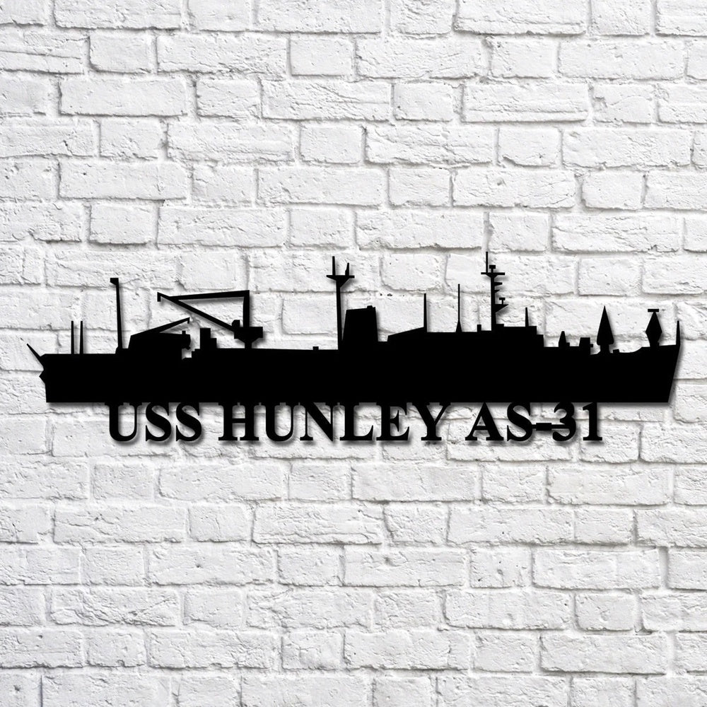 US Navy Metal Sign, Uss Hunley As31 Navy Ship Metal Art, Custom Us Nav ...