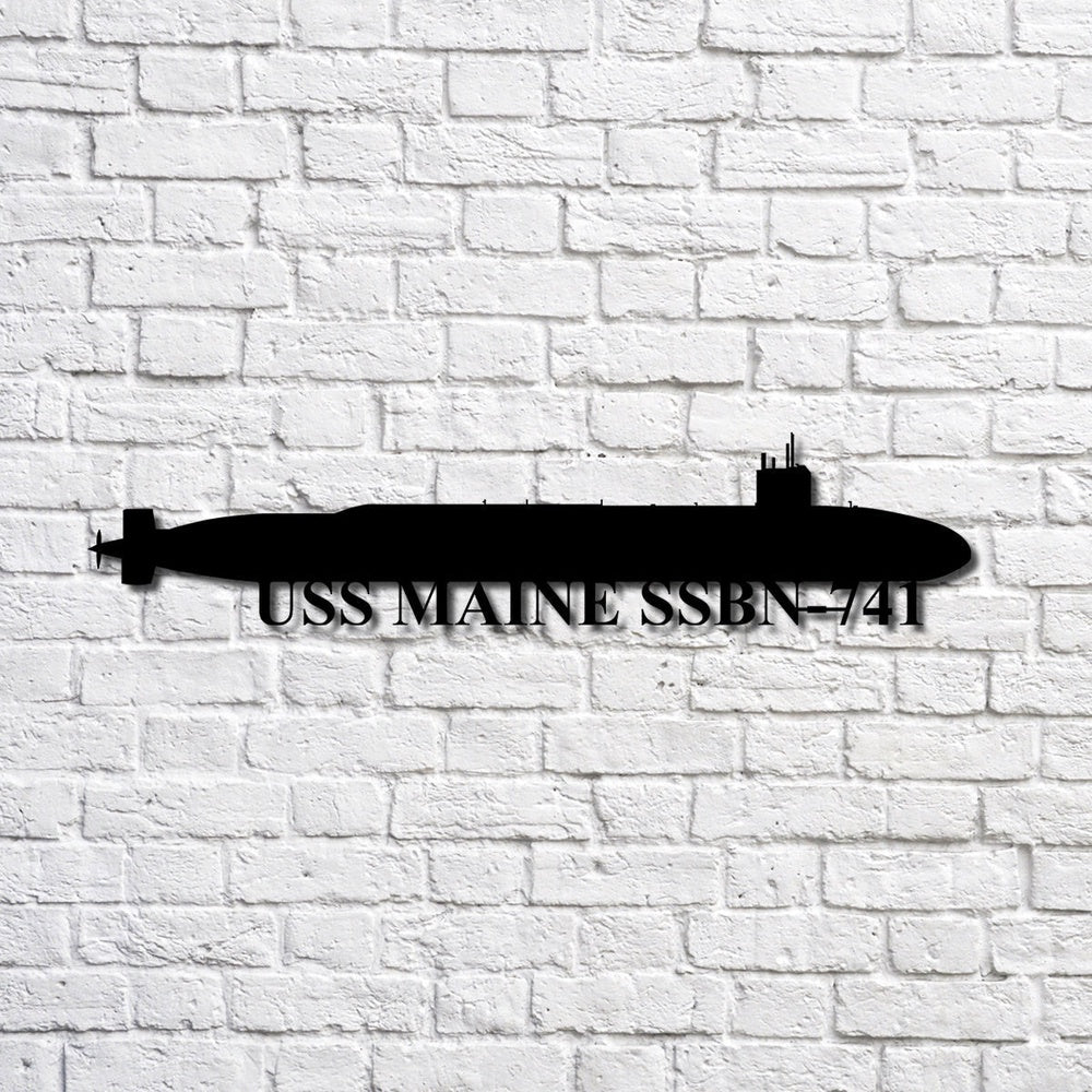 US Navy Metal Sign, Uss Maine Ssbn741 Navy Ship Metal Art, Custom Us N ...