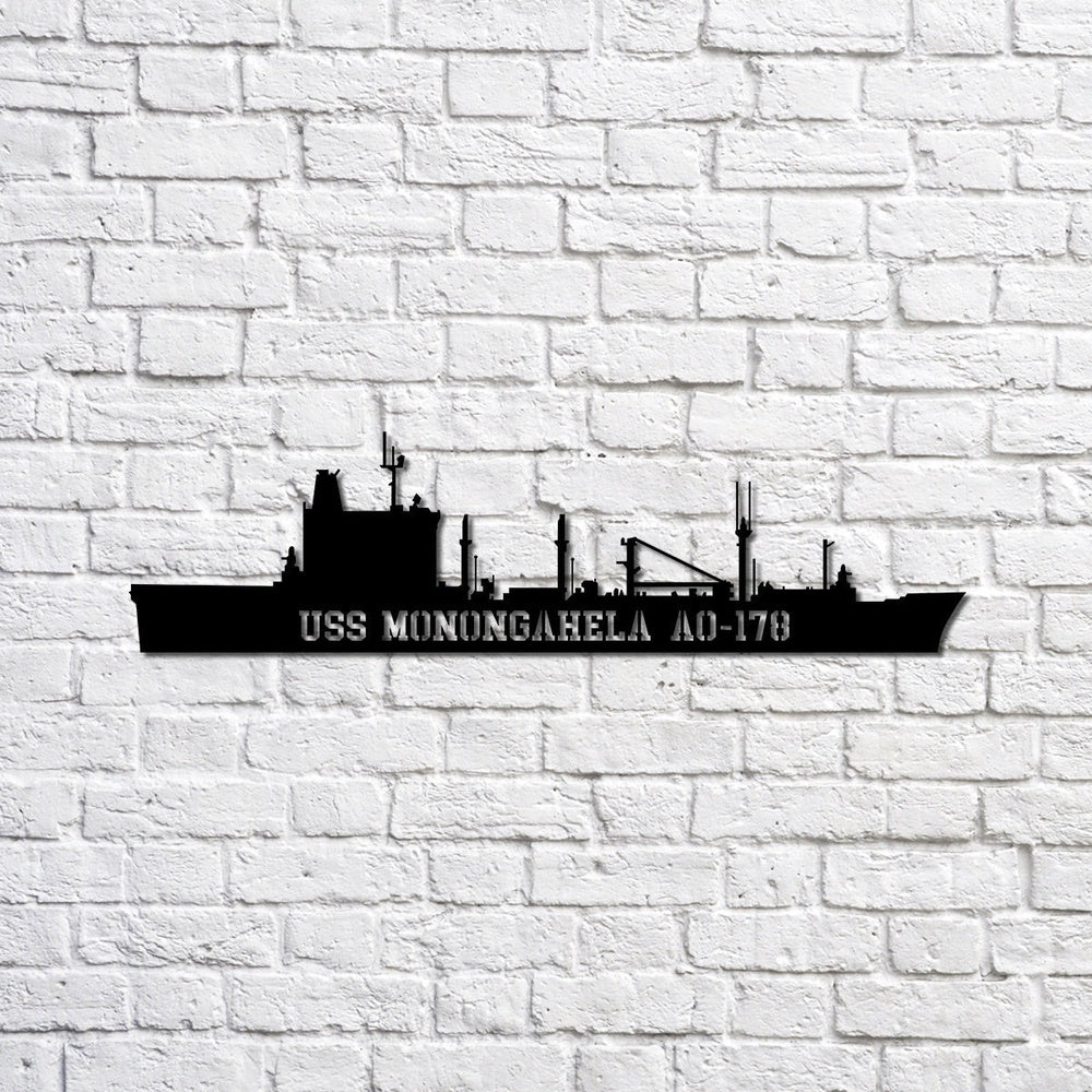 US Navy Metal Sign, Uss Monogahela Ao178 Navy Ship Metal Sign, Memory ...