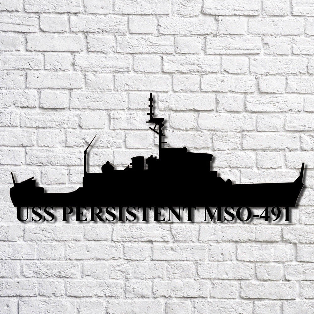 US Navy Metal Sign, Uss Persistent Mso491 Navy Ship Metal Art, Navy Ve ...