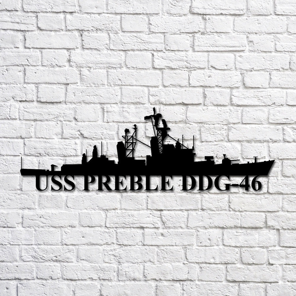 US Navy Metal Sign, Uss Preble Ddg46 Navy Ship Metal Art, Navy Veteran ...