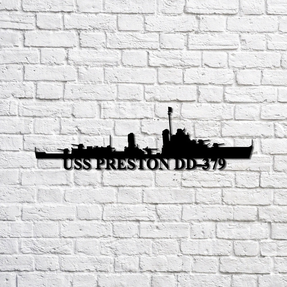 US Navy Metal Sign, Uss Preston Dd379 Navy Ship Metal Sign, Memory Wal ...
