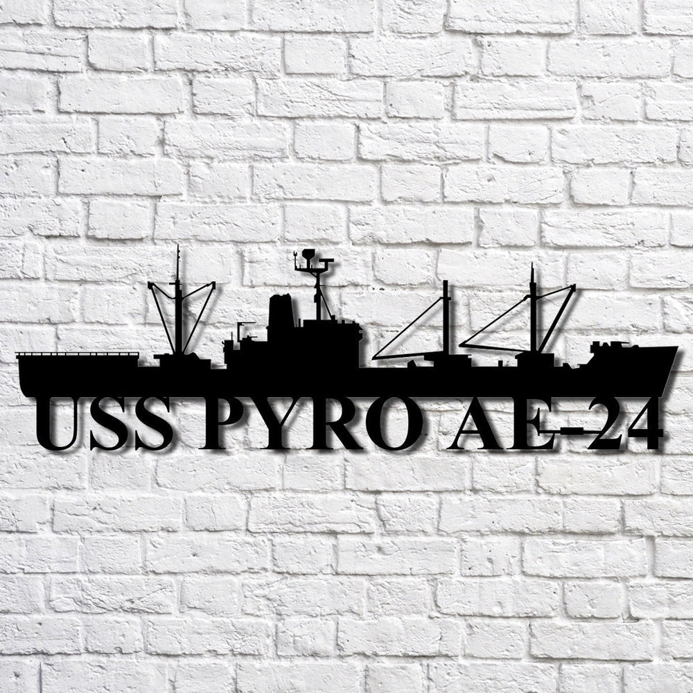 US Navy Metal Sign, Uss Pyro Ae24 Navy Ship Metal Art, Navy Veteran Me ...