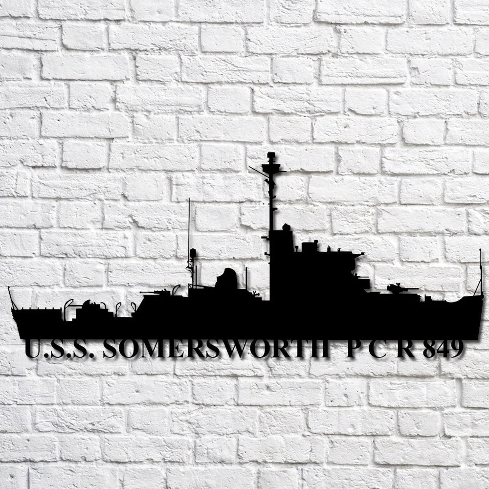 US Navy Metal Sign, Uss Somersworth P C R 849 Navy Ship Metal Art, Cus ...