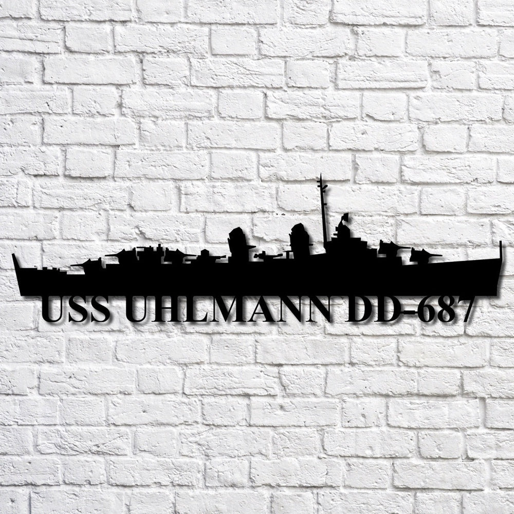 US Navy Metal Sign, Uss Uhlmann Dd687 Navy Ship Metal Art, Navy Vetera ...