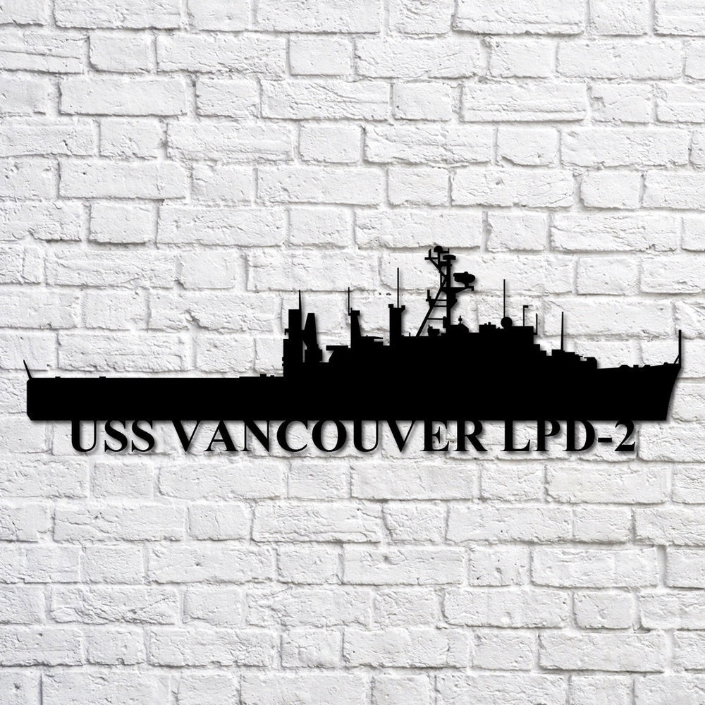 US Navy Metal Sign, Uss Vancouver Lpd2 Navy Ship Metal Art, Custom Us ...