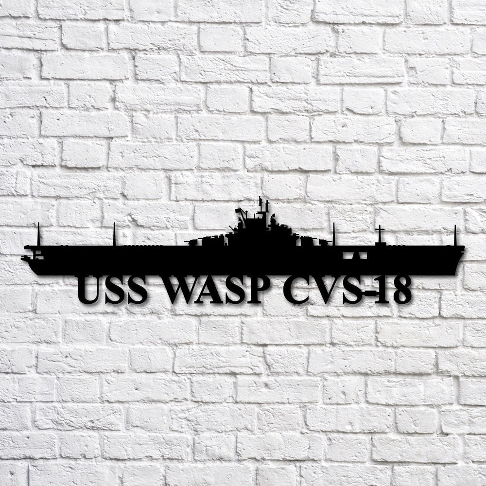 US Navy Metal Sign, Uss Wasp Cvs 18 V2 Navy Ship Metal Art, Custom Us ...