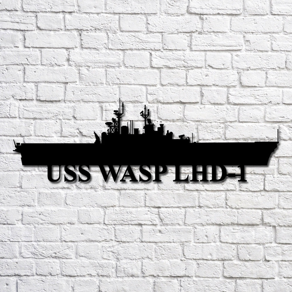 US Navy Metal Sign, Uss Wasp Lhd1 Navy Ship Metal Art, Custom Us Navy ...