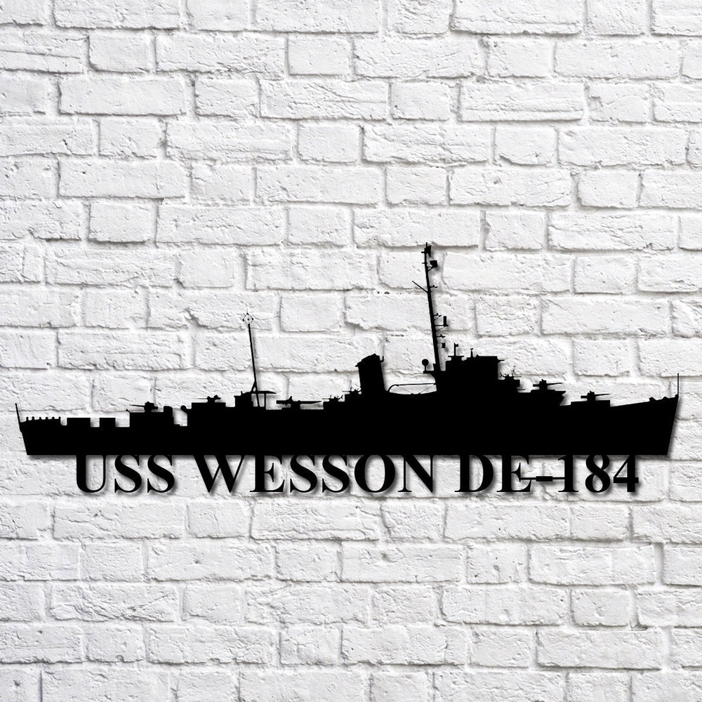 US Navy Metal Sign, Uss Wesson De184 Navy Ship Metal Art, Custom Us Na ...