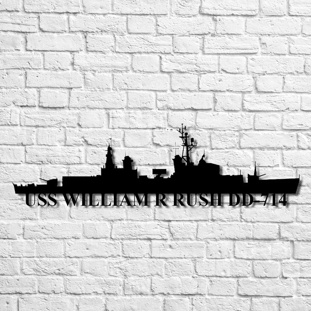 US Navy Metal Sign, Uss William R Rush Dd714 Navy Ship Metal Art, Cust ...