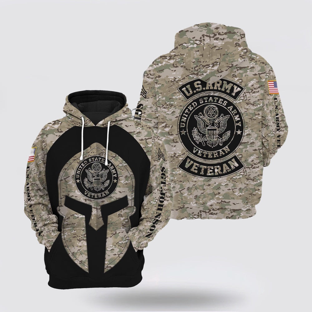 Us Army Hoodie, Us Army Veteran Personalized Name Us Army Veteran Hood ...