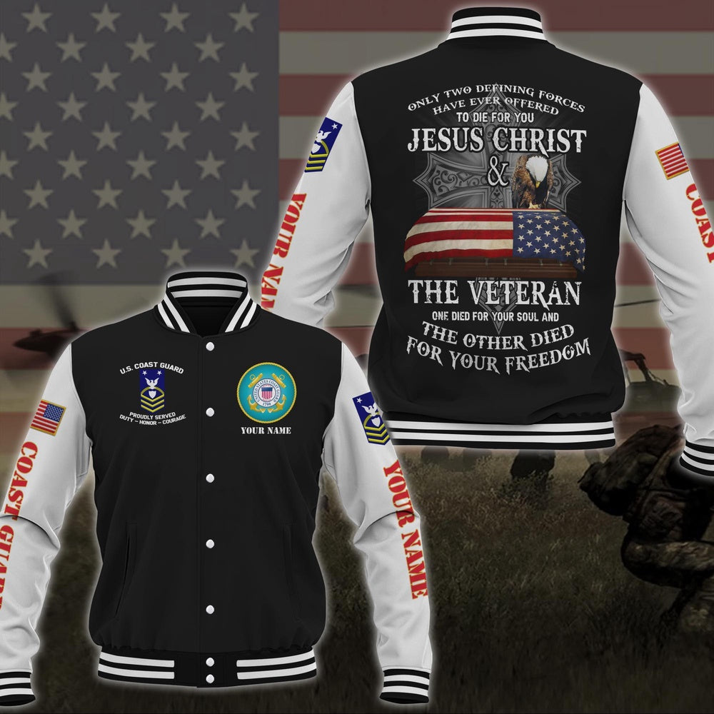 Us Coast Guard Veteran Military Logo Baseball Jacket Custom Jacket ...