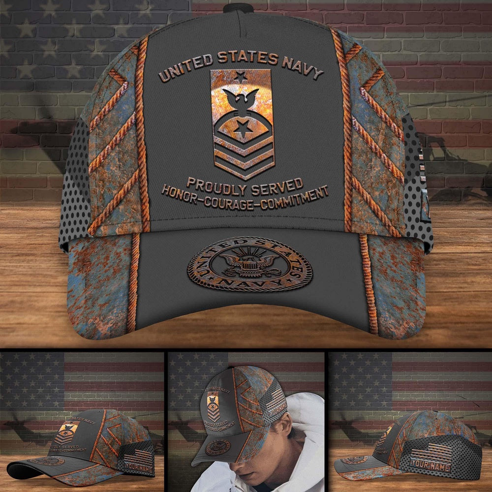 Us Navy Ball Caps, US Navy Military Veteran Ranks Cap, Custom Cap ...