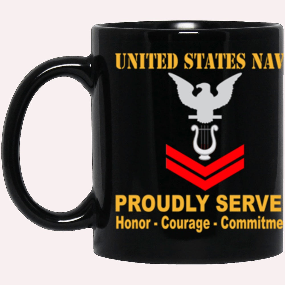 Us Navy Mug, Veterans Mug, US Navy Musician Navy MU E-5 Red Stripe Bla ...