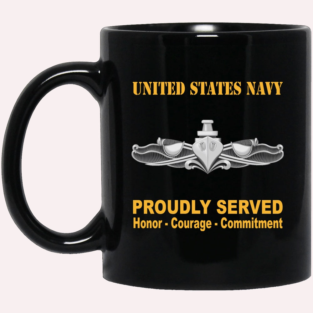 Us Navy Mug, Veterans Mug, US Navy Surface Warfare Enlisted Badge Blac ...