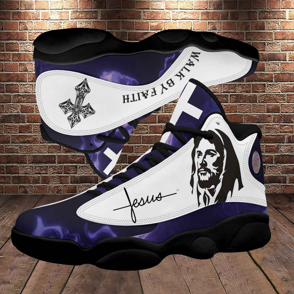 Walk By Faith Jesus Cross Jesus Drawing Basketball Shoes, Jesus Christ ...