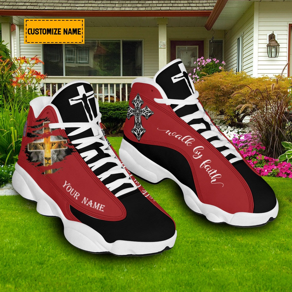 Walk By Faith Lion Of Judah Basketball Shoes, Jesus Christ Shoes ...