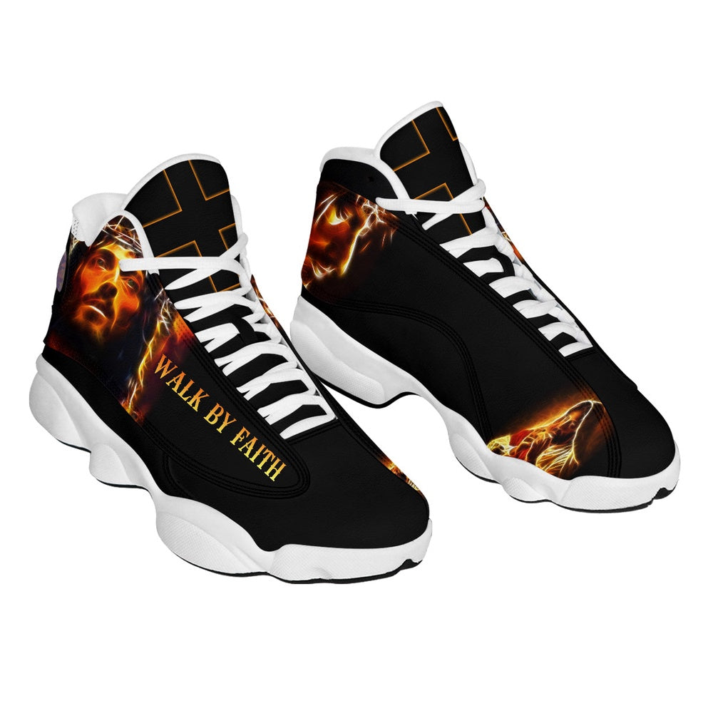 Walk By Faith Portrait Of Jesus Customized Jesus Basketball Shoes, Jes ...