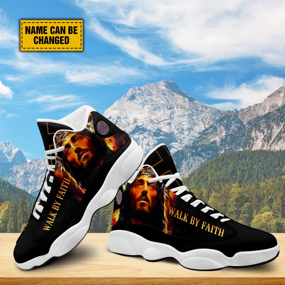 Walk By Faith Portrait Of Jesus Customized Jesus Basketball Shoes, Jes ...