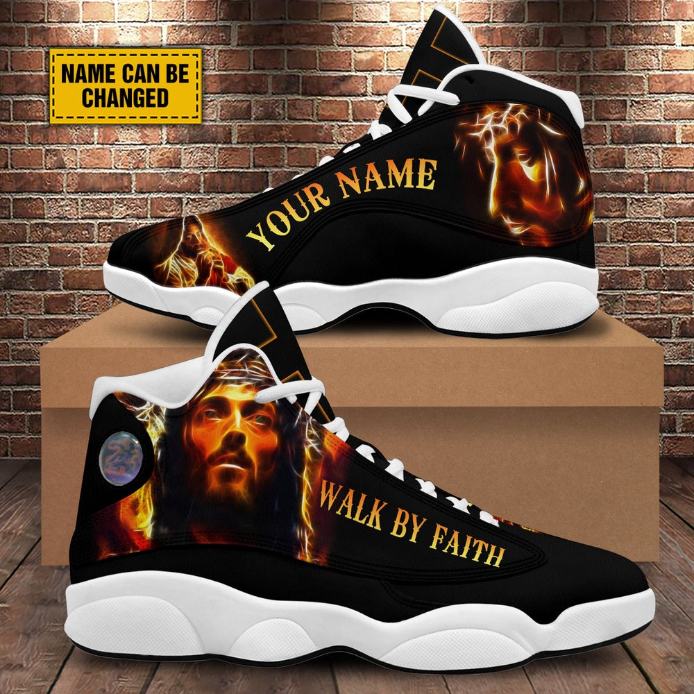 Walk By Faith Portrait Of Jesus Customized Jesus Basketball Shoes, Jes ...