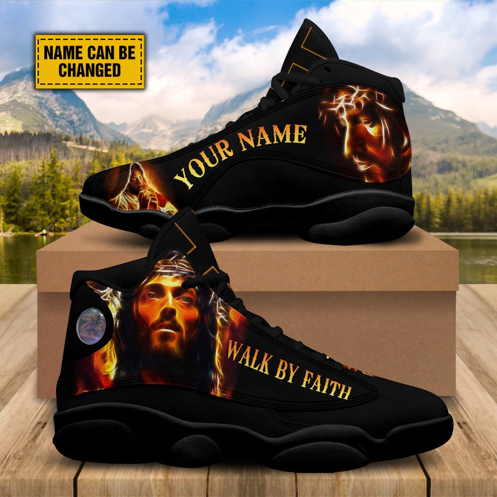 Walk By Faith Portrait Of Jesus Customized Jesus Basketball Shoes, Jes ...